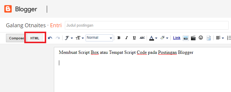Tutorial Cara Membuat Script Box/ Tempat Script Code pada Postingan Blogger