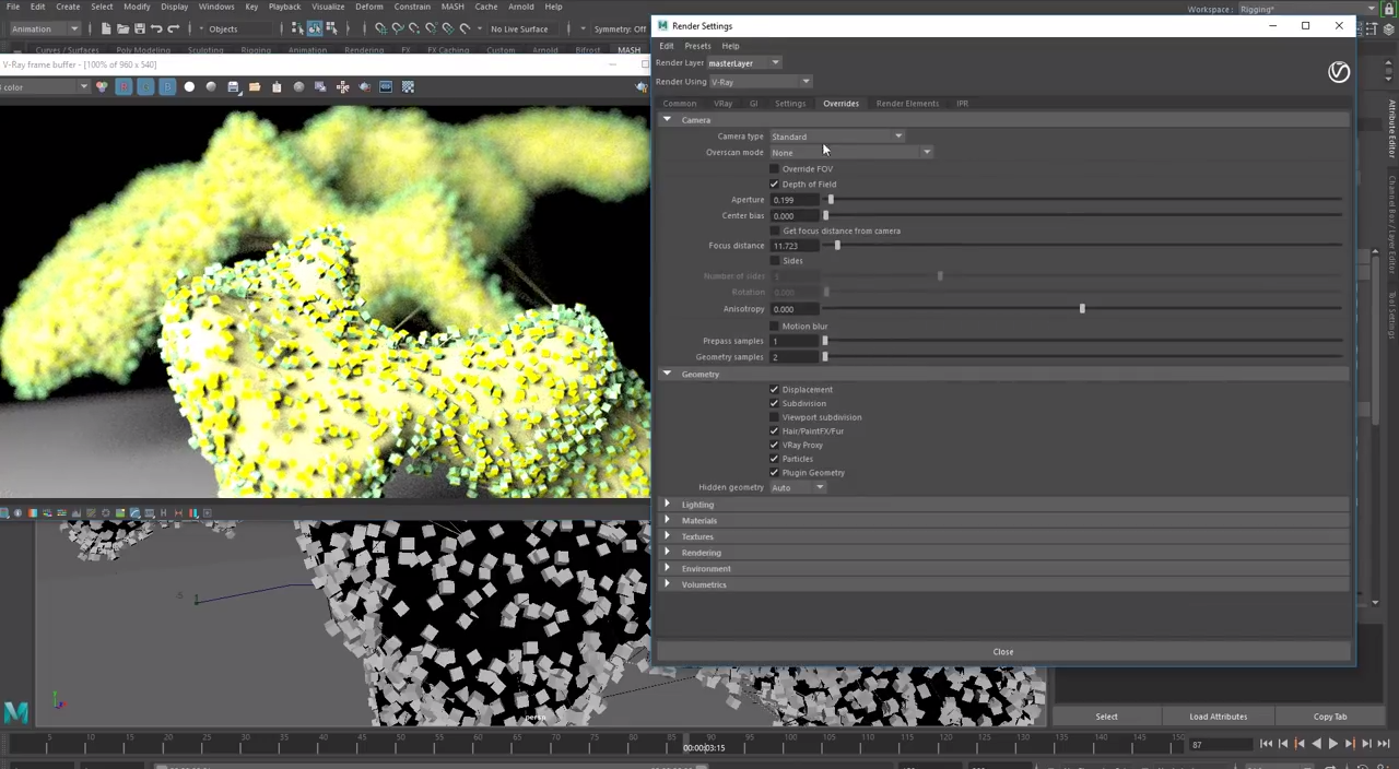 Combining Maya MASH with BIFROST for VFX