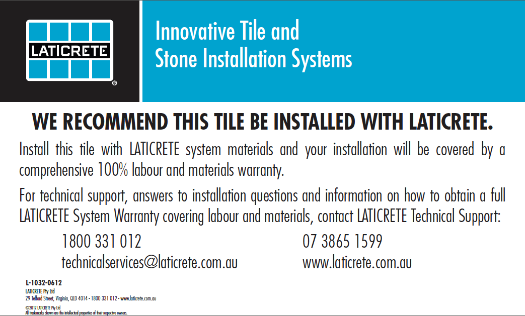 Laticrete Australia Conversations: Labels for Tile Palletts