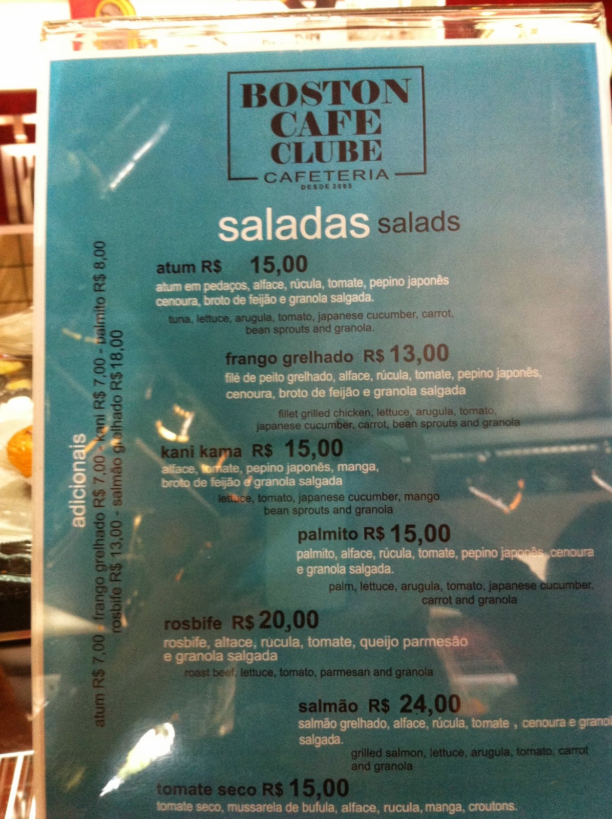 Menu Floripa: Boston Café