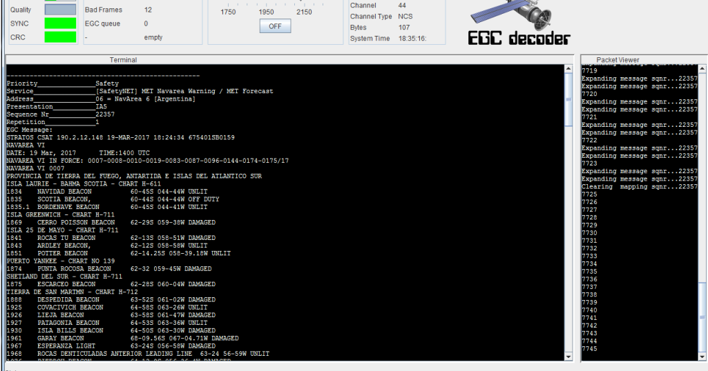 RadioCommunications: Inmarsat: Décodage EGC