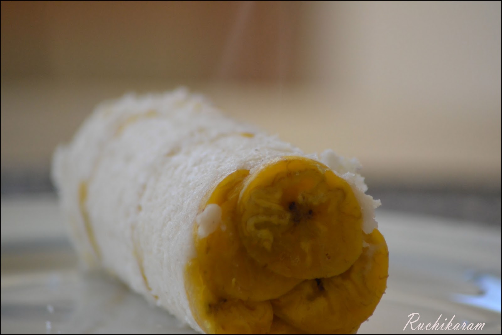 Ruchikaram: Ripe banana Puttu( Ethapazham Puttu)
