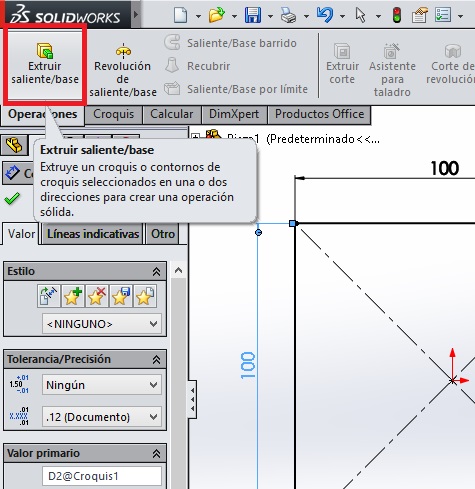 BeetleCraft: Tutorial - Operación de extrusión (SolidWorks) / Primera parte