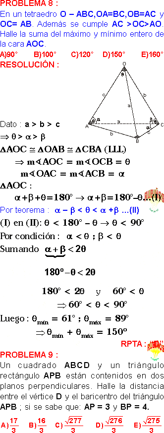 ÁNGULOS EN EL ESPACIO DIEDRO TRIEDRO ÁNGULO POLIEDRO PROBLEMAS ...
