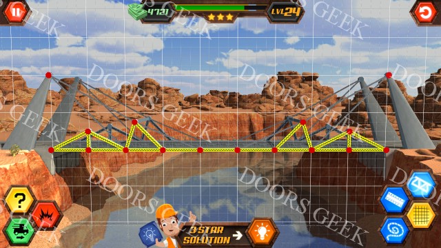 Bridge Construction Simulator [Easy] Level 24 ~ Doors Geek