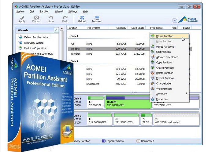 AOMEI Partition Assistant Software Gratis Untuk Partisi Harddisk ...