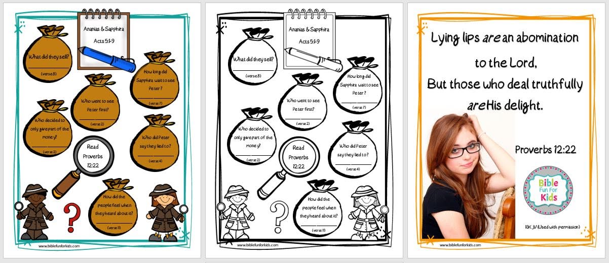 Bible Fun For Kids: Ananias and Sapphira