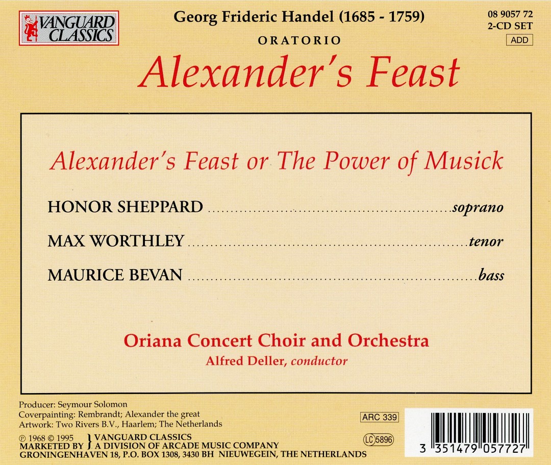 makdelart - classique: Handel - Alexander's Feast (Alfred Deller) [2CD]