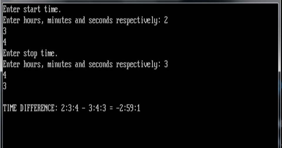 Program To Calculate Difference Between Two Time Period