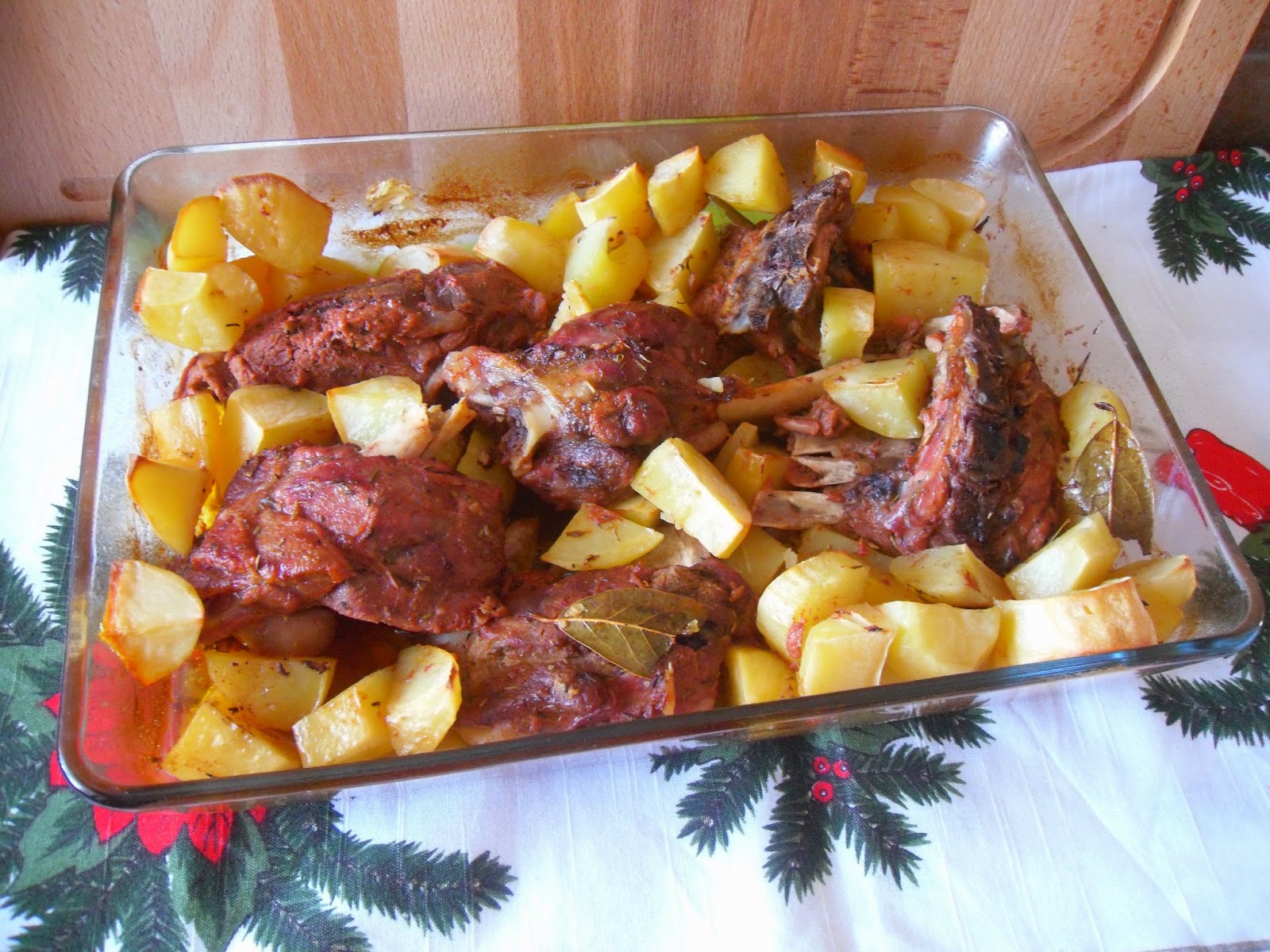 Borrego assado no forno