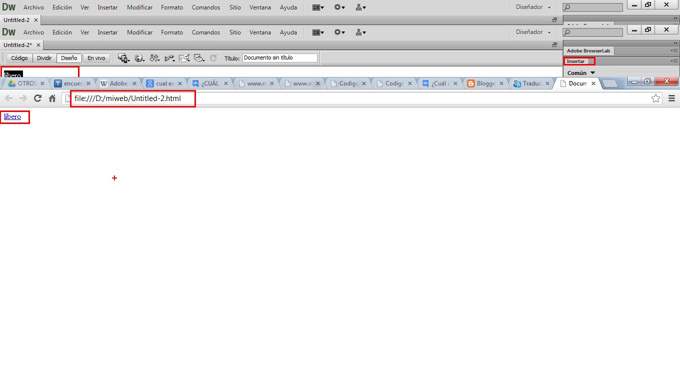 Tutoriales: Crear hipervinculos en Dreamweaver CS6