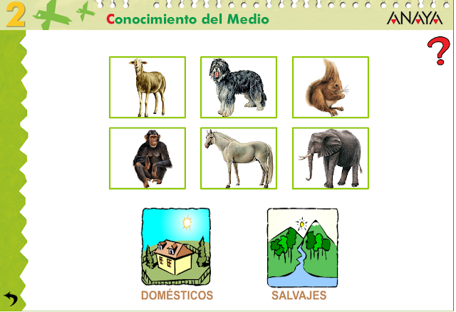 APRENDER ES DIVERTIDO 1º Y 2º: Animales domésticos y animales salvajes.