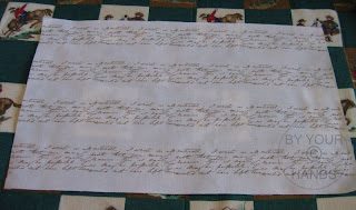 By Your Hands: Tuesday Tutorial ---- Printing on Fabric ---Script Ribbon