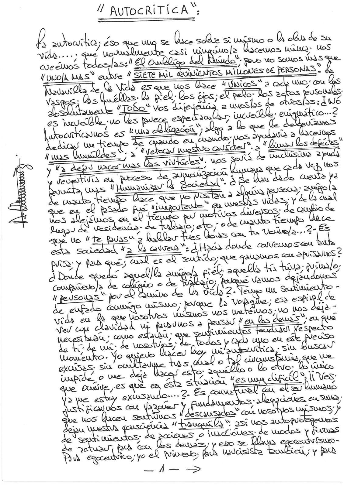 Ramón Francisco Arnáu de la Nuez: "AUTOCRITICA"