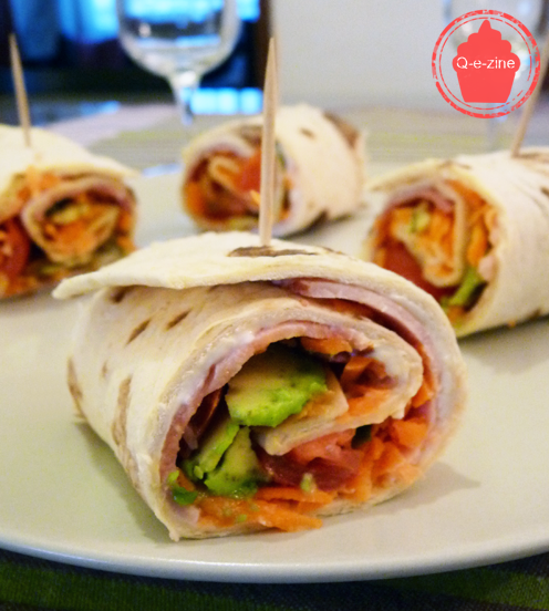 Q-e-zine: Wraps jambon, fromage et crudités