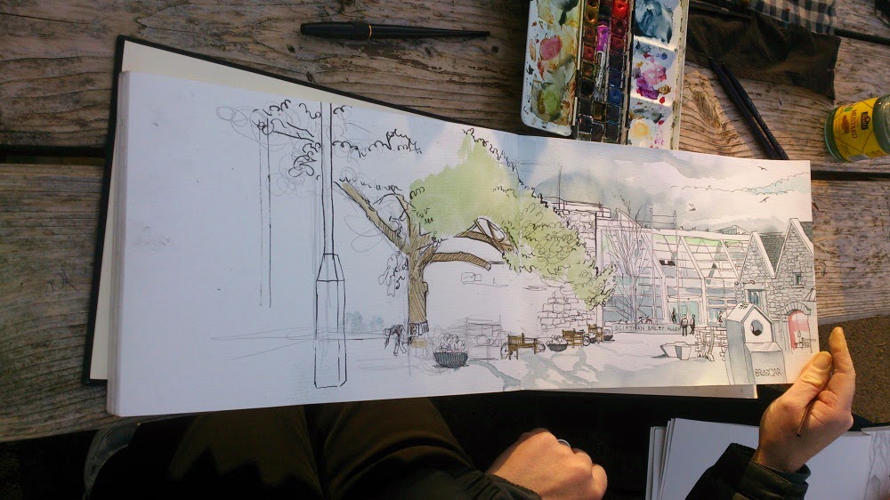 Urban Sketchers Galway: Drawing Galway 001 - NUIG, Aras na MacLeinn area.