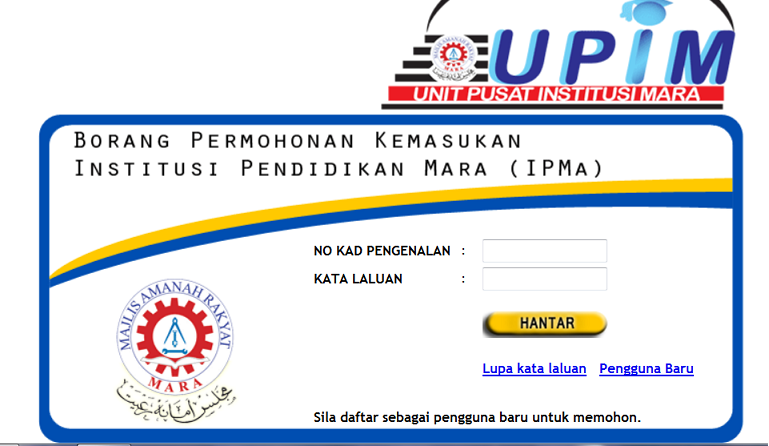 Permohonan kemasukan ke Institut Kemahiran MARA ( IKM) & Kolej ...