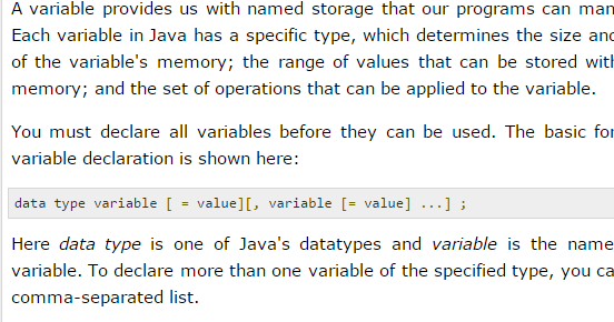 What is Variable in java ~ java and jsp all Material