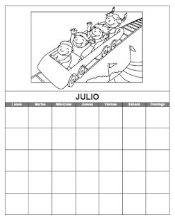 Material educativo para maestros: Calendario para colorear y rellenar