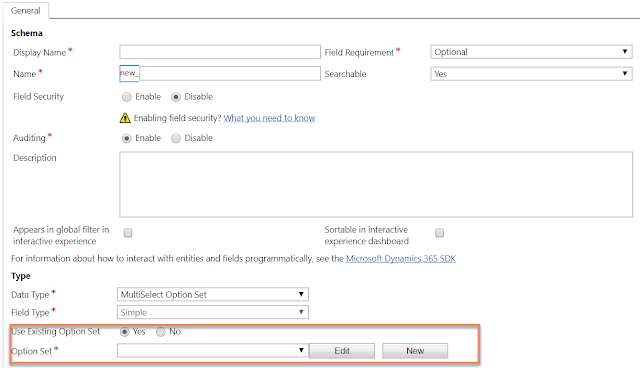 Dynamics 365 - CRM: Dynamics 365 - MultiSelect Option Set