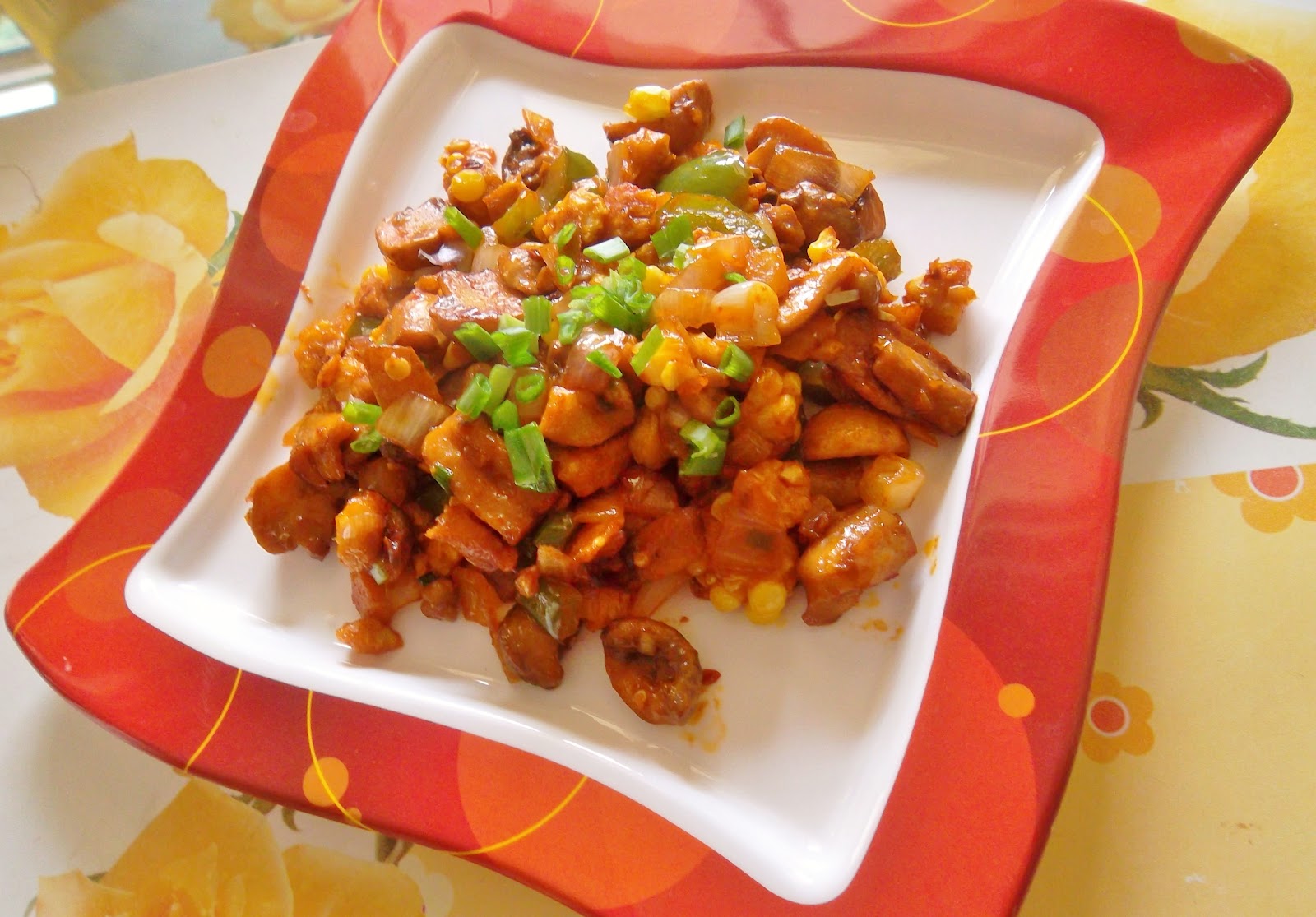 Sanjo 's Rasoi: Mushroom baby corn chilli -dry. A Simple and quick recipe