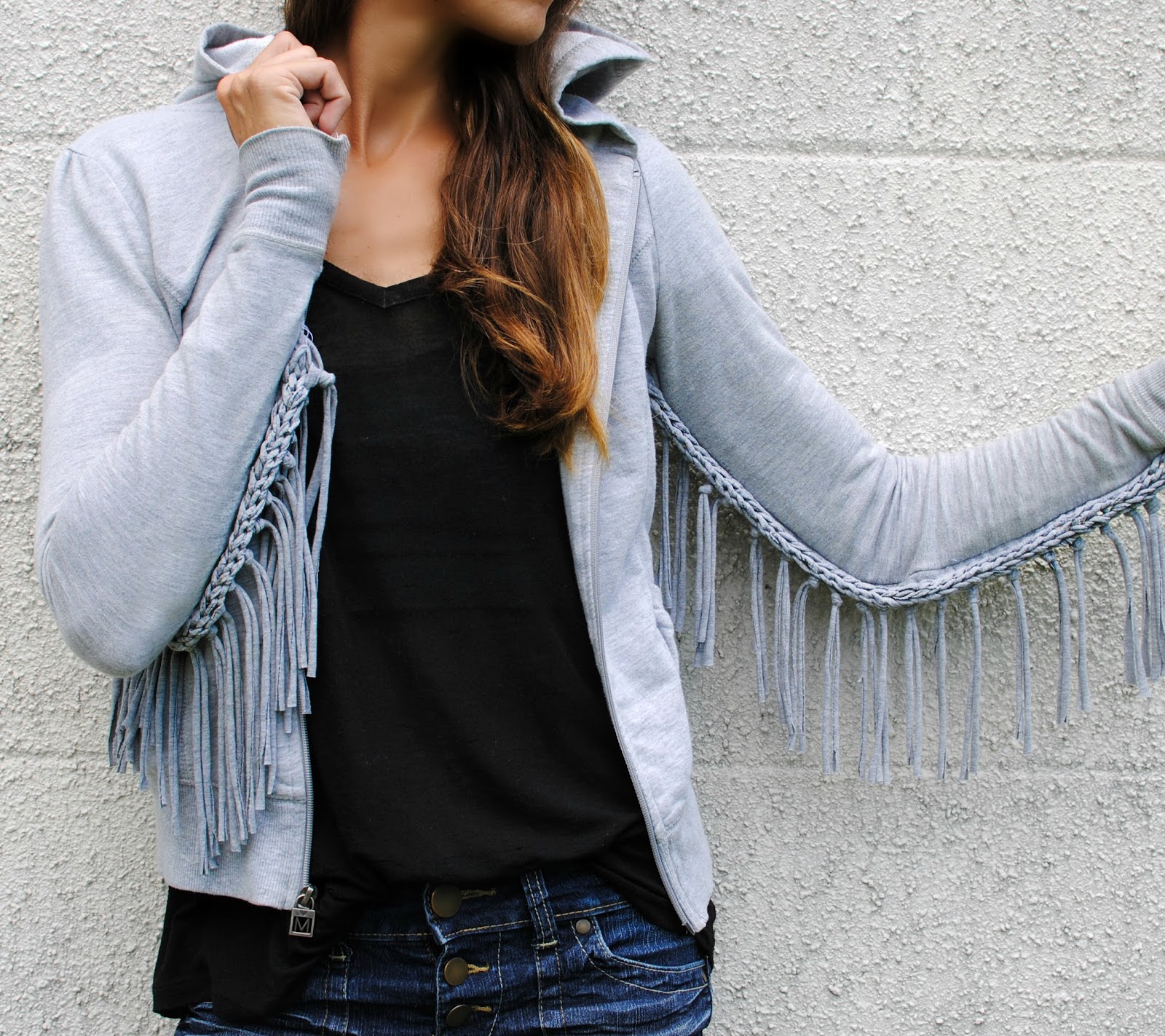 Trash To Couture: DIY woven fringe top