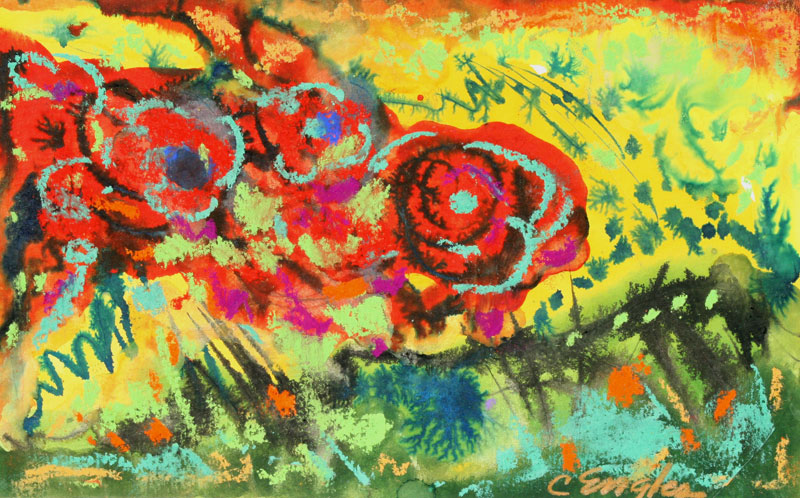 Carol Engles Art: Brazilian Flowers, abstract painting by Carol Engles
