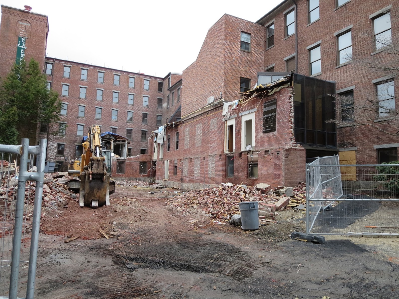 Maynard Life Outdoors and Hidden History of Maynard: Mill Buildings Demolished at Clocktower