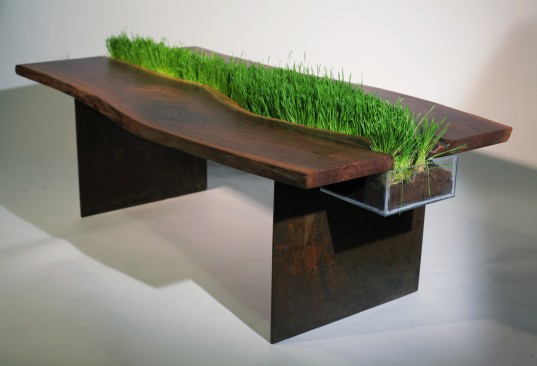 Unique Concepts & Design: Green Wood table by Emily Wettstein