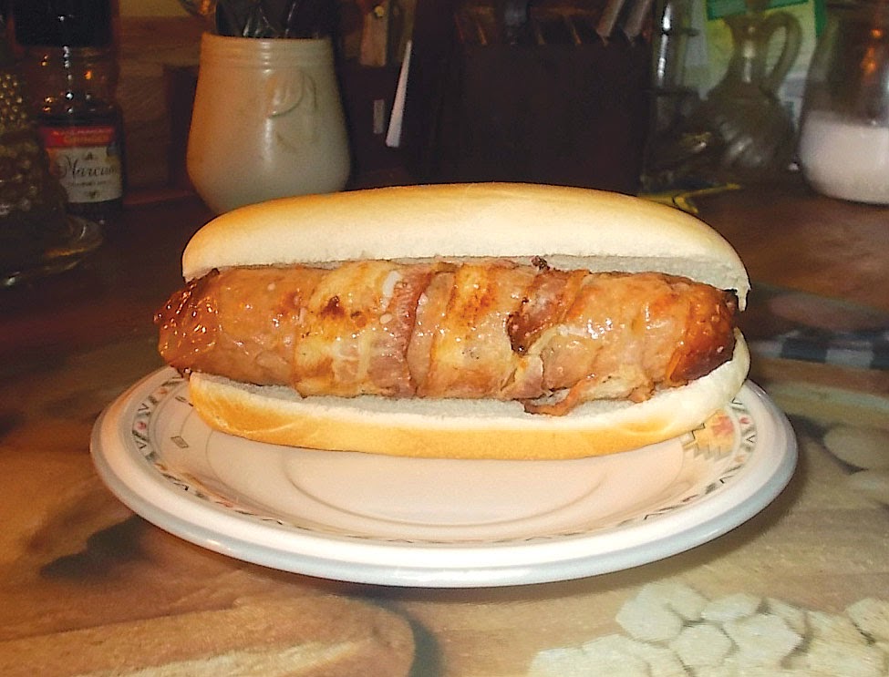 Jancey's Cooking Corner: Bacon Wrapped Brats