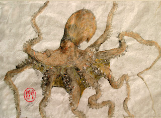 Gyotaku Maui ~ Natural Impressions Of Hawaii: Hawaiian He'e/Octopus Gyotaku