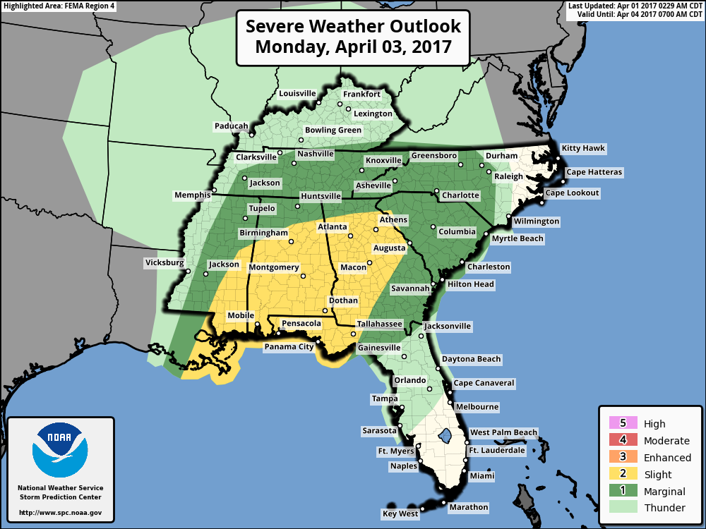 North Florida Weather Map