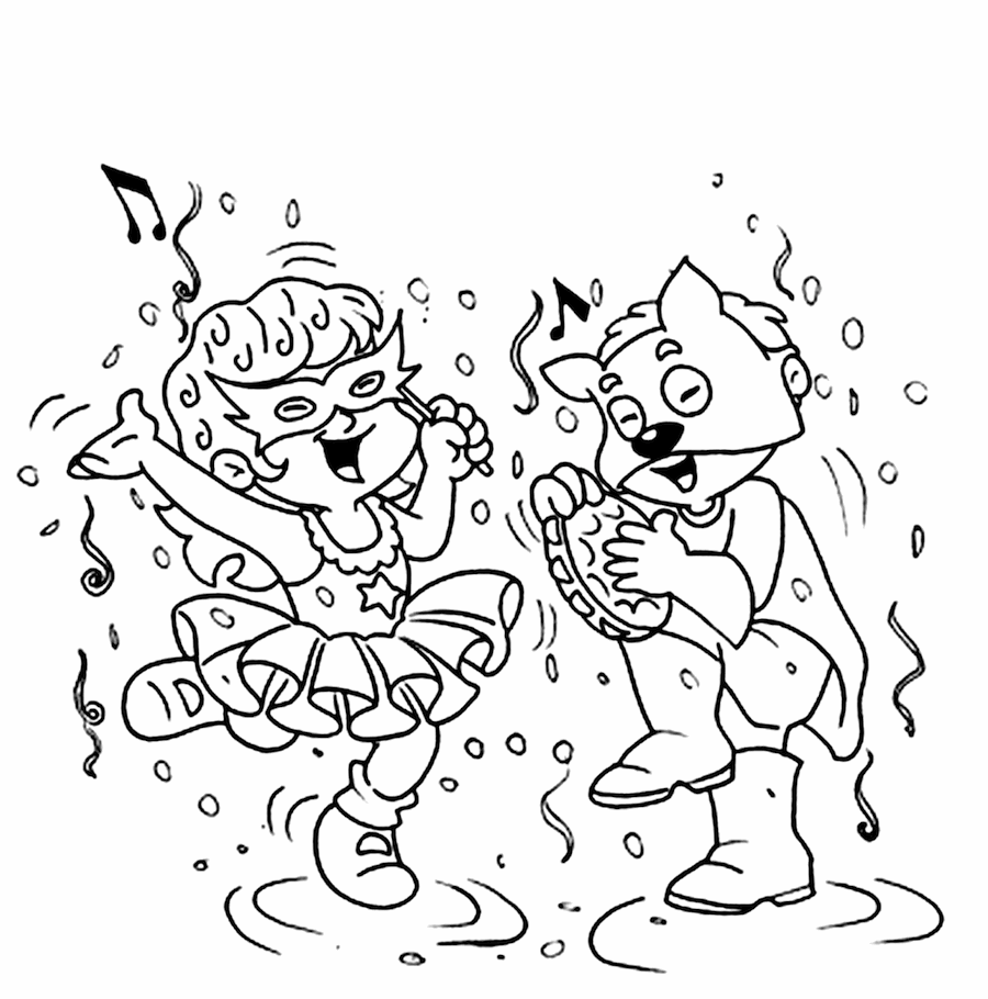Desenhos para colorir: Carnaval