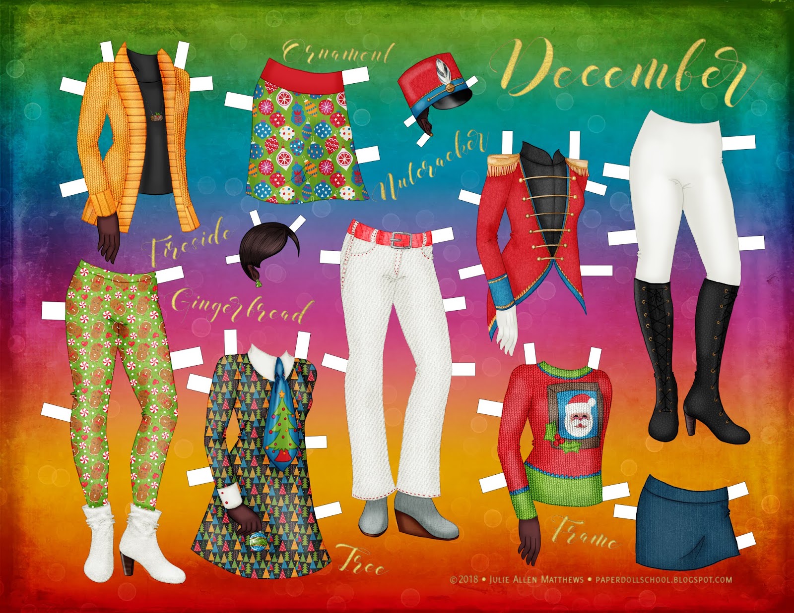 Paper Doll School: December Paper Doll - Set 3