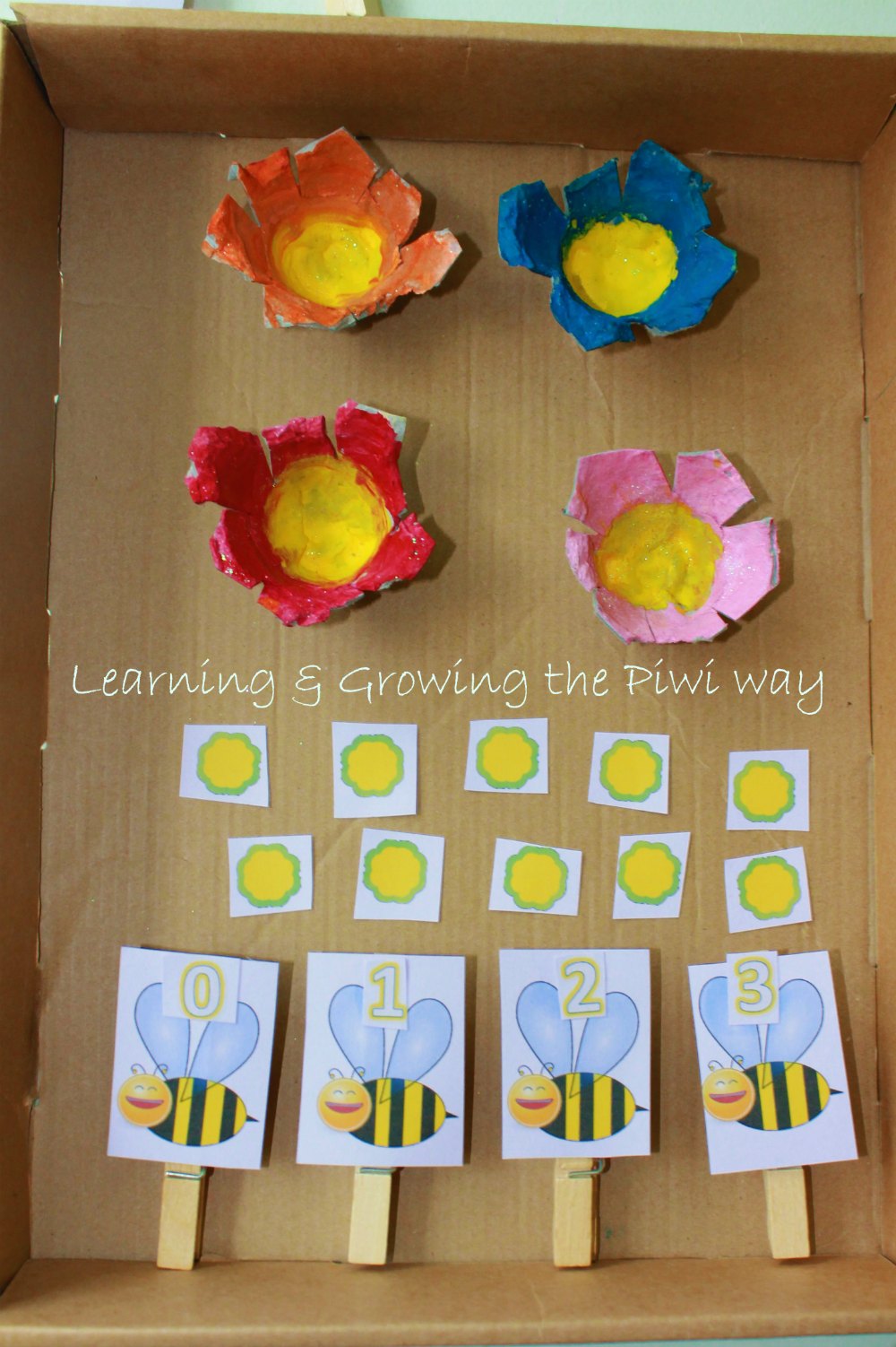 Preschool Spring Bee and Butterfly Trays for Colors and Counting (Free ...