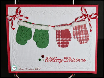Paper Creations, ETC: Hanging Mittens Christmas Card