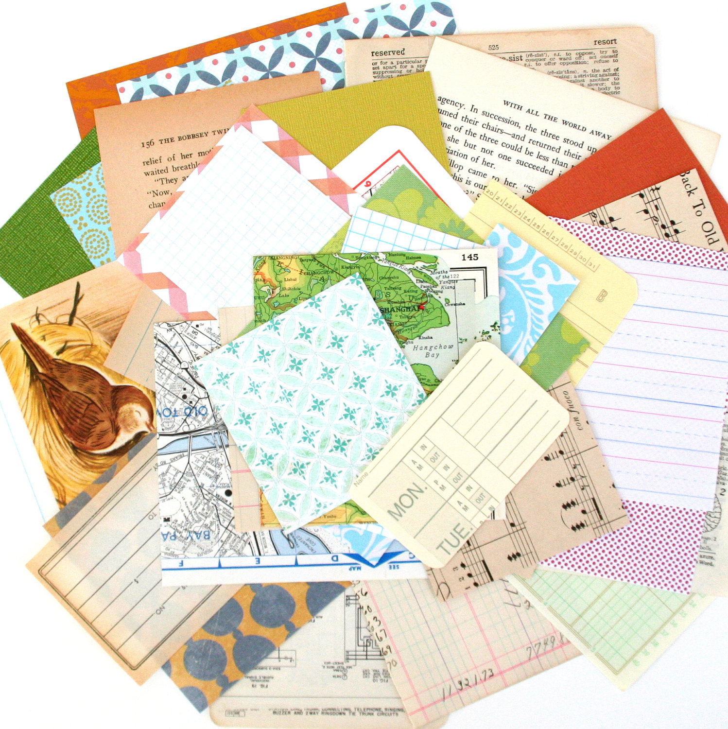 The Creative Place: Giveaway :: Scrap Paper Packs from saturdayAMvintage