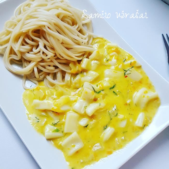 Samčio užrašai: Kalmarai baltame padaže