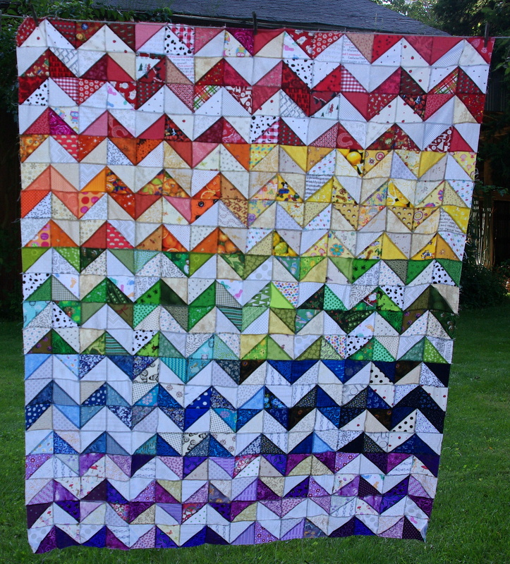 Sane, Crazy, Crumby Quilting: Finally a Flimsy: Rainbow Chevrons (or ...