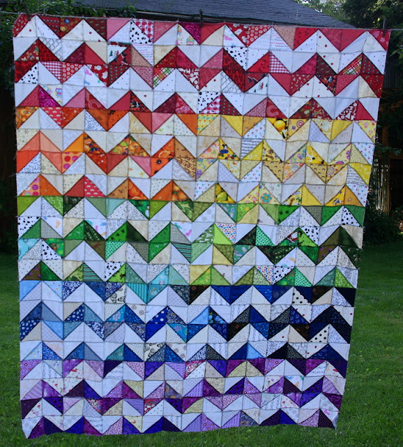Sane, Crazy, Crumby Quilting: Finally a Flimsy: Rainbow Chevrons (or ...