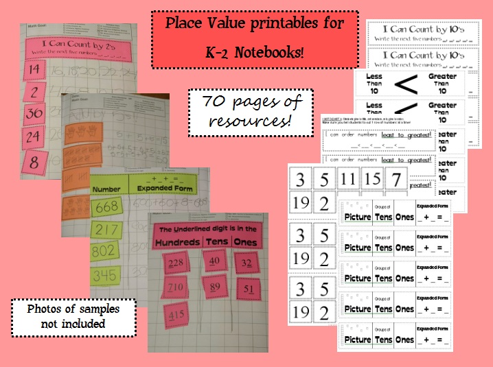 Tales from a Traveling Teacher: K-2 Math Journals: Place Value!!
