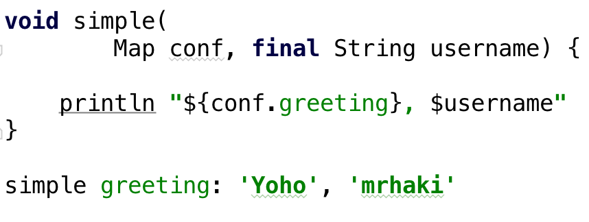 Groovy Goodness Turn Method Parameters Into Named Map Arguments With Intellij Idea Messages