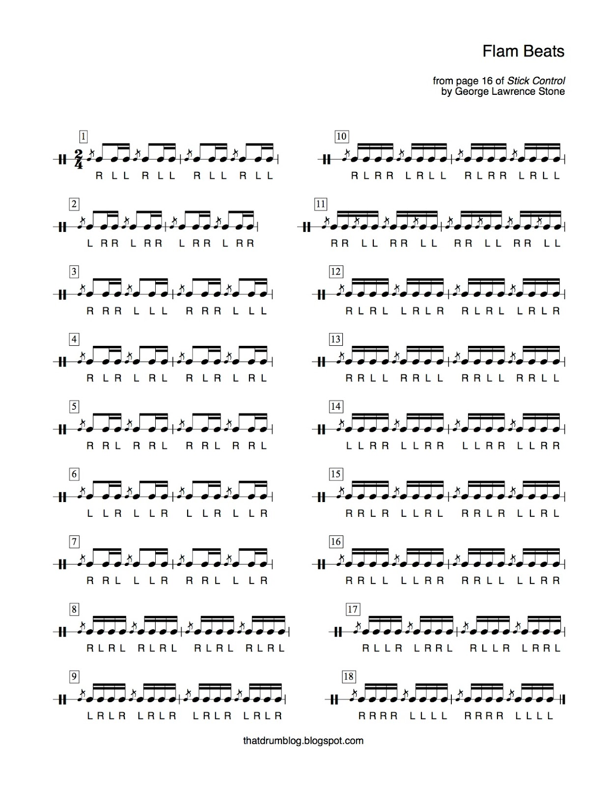 That Drum Blog: Stick Control Flam Beats - a little Christmas present