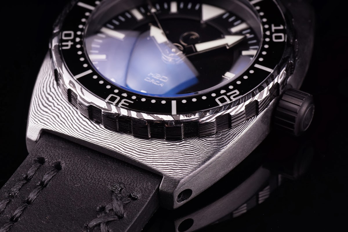 OceanicTime: H2O Watches ORCA Vintage STAINLESS Damascus STEEL [a depth ...