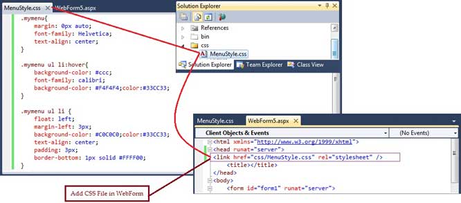 Easy Tips to Add Menu and Design Menu in ASP.net (CSS Style) - SKOTechLearn Tips