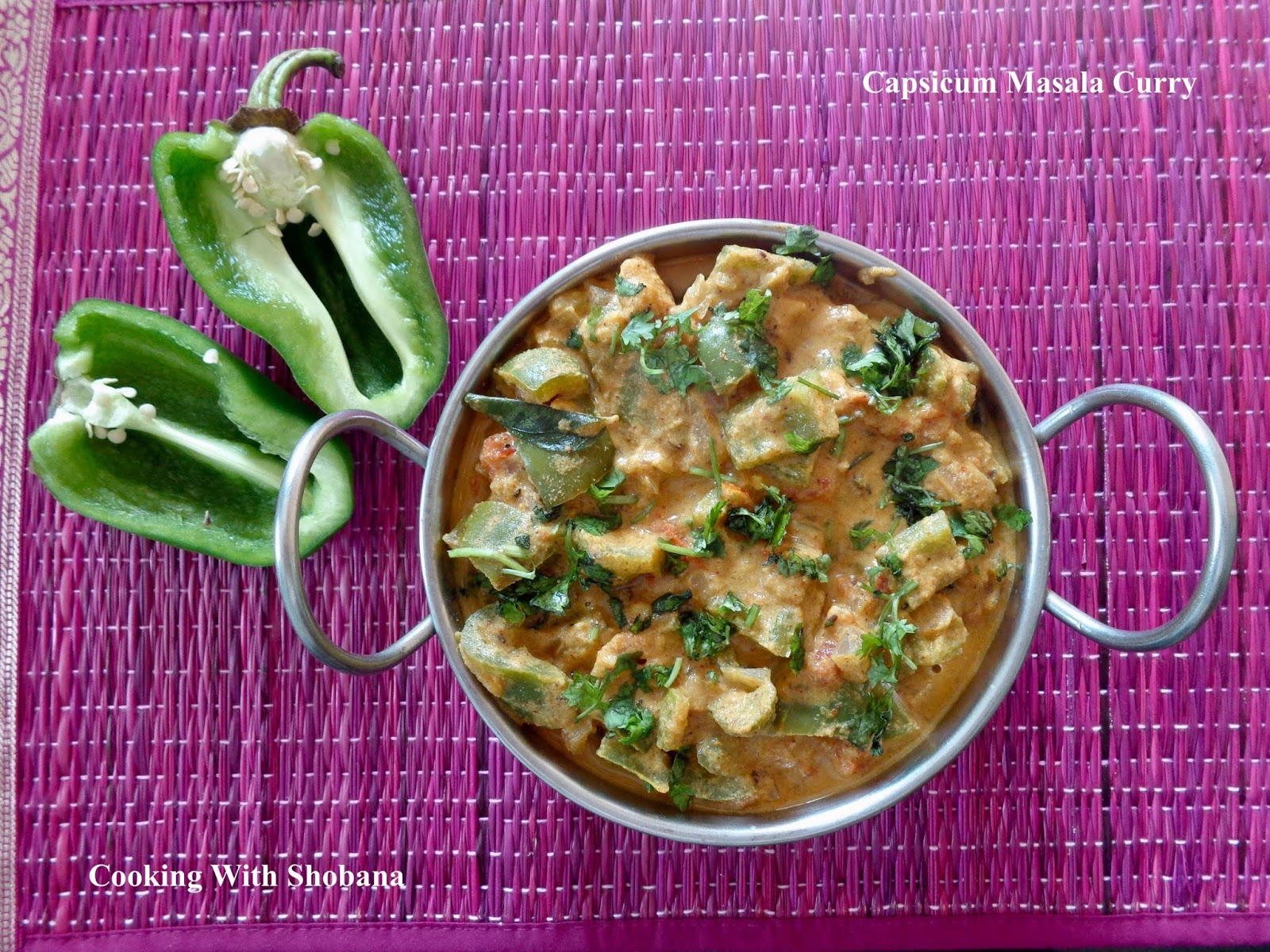 Cooking With Shobana : CAPSICUM MASALA CURRY