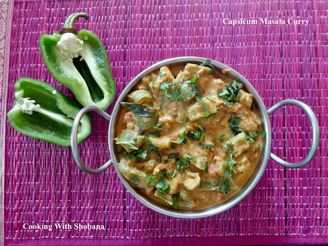 Cooking With Shobana : CAPSICUM MASALA CURRY