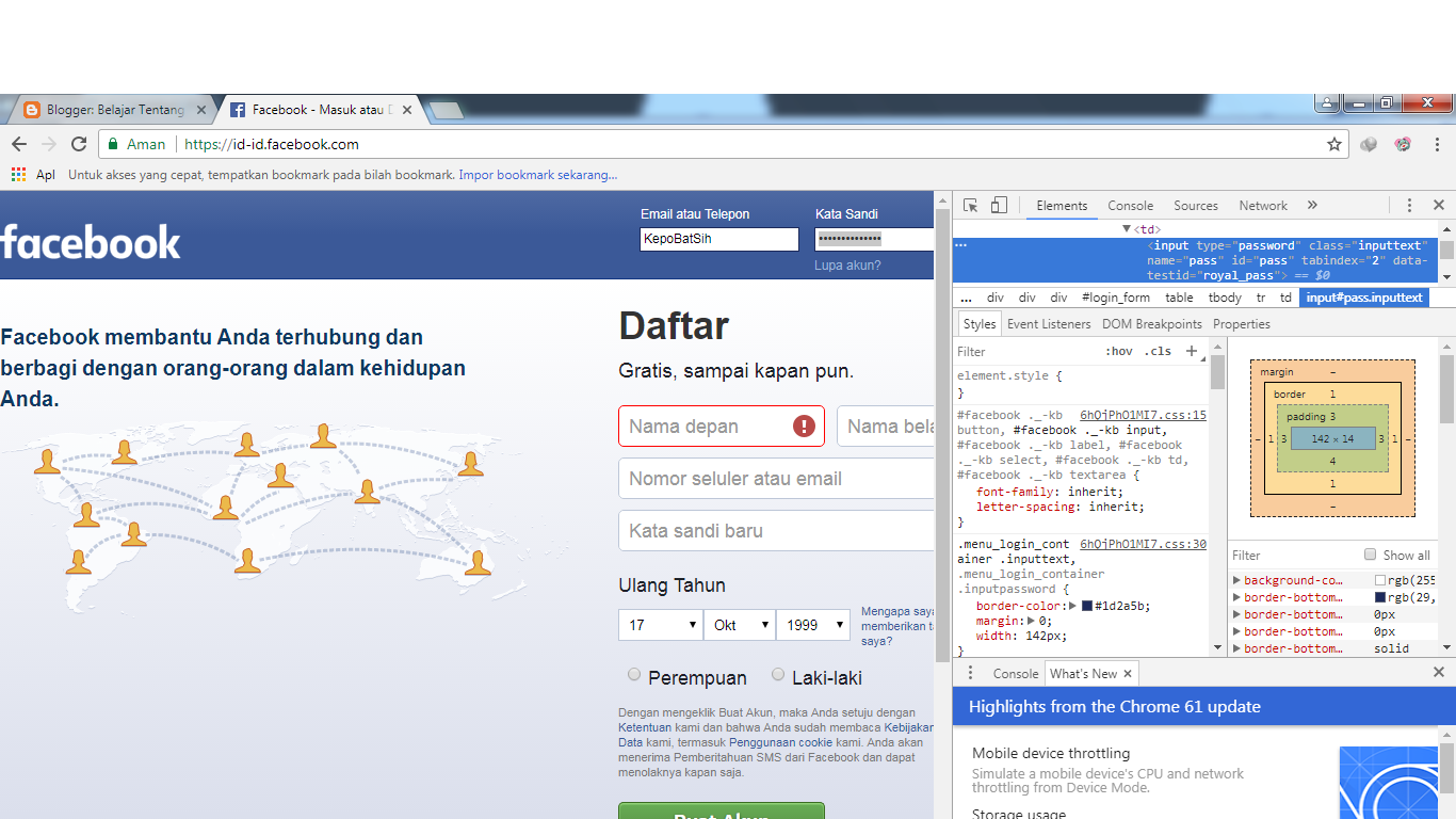 Cara Melihat Password FB Dengan Inspect Element