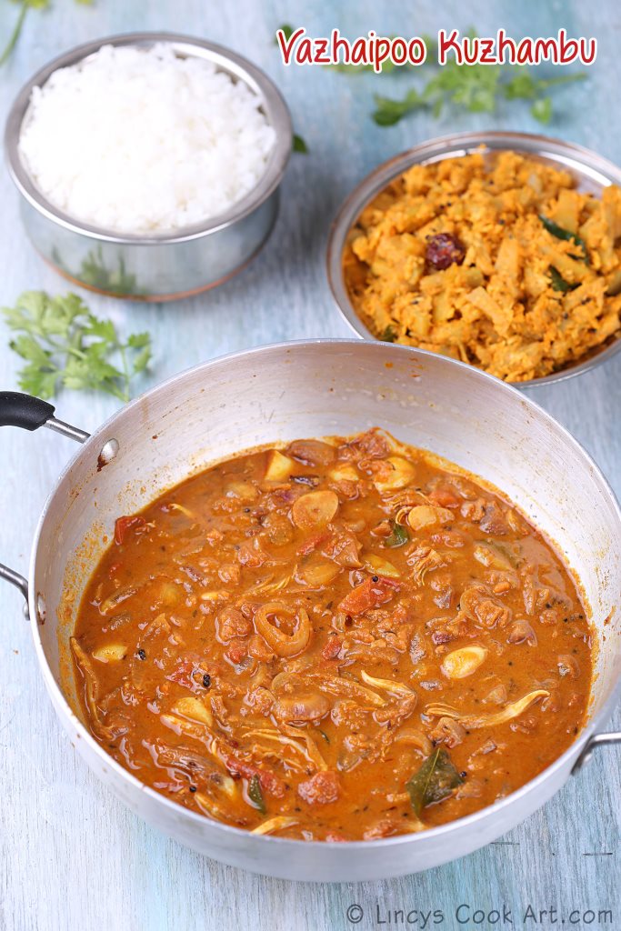 Vazhaipoo Kuzhambu| Vazhaipoo Puli Kuzhambu ~ Lincy's Cook Art