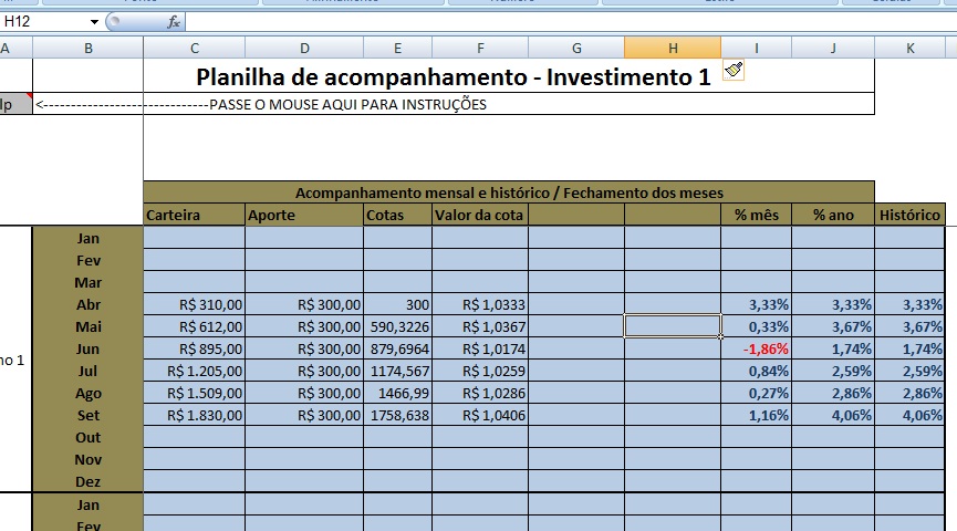 Além da poupança: Atualização da planilha de rendimentos